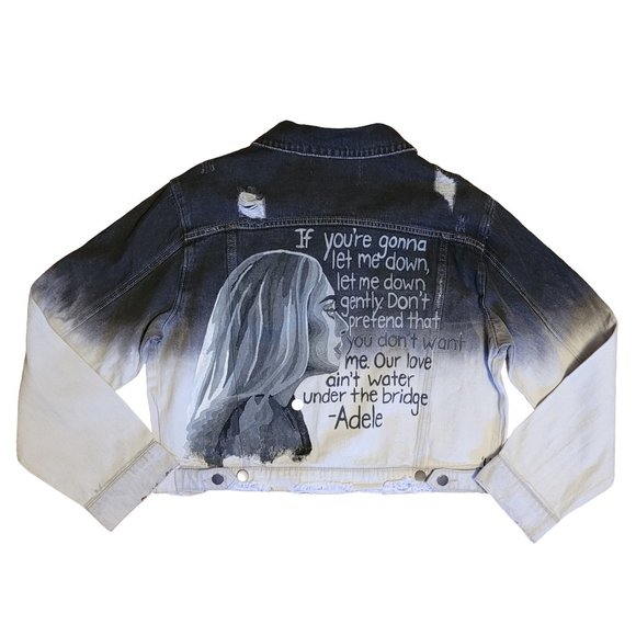 Prickly Blair Art | Jackets & Coats | Hand Painted Adele Denim Jacket ...